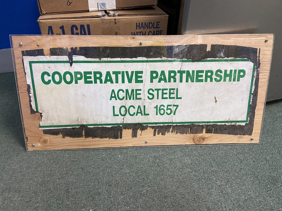 Door Sign from Gate House – Acme Steel, Chicago Coke Plant
